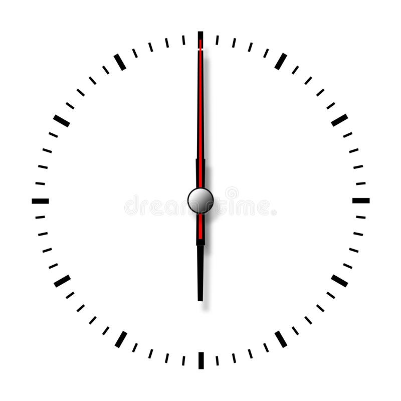 Clock without Numbers Isolated on White Background. Stock Illustration ...