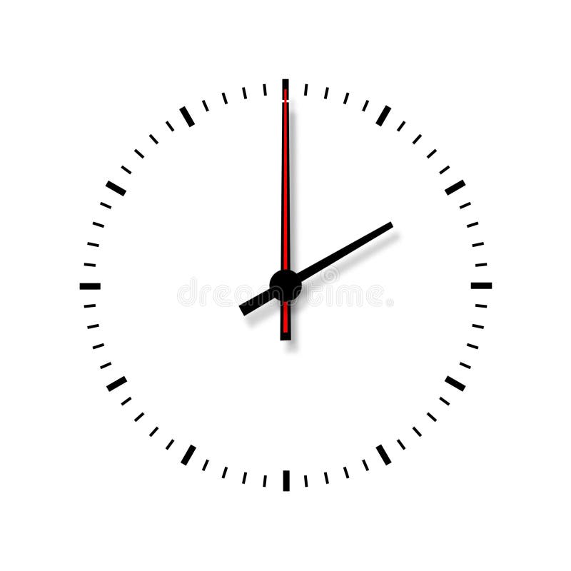 Clock without Numbers Isolated on White Background. Stock Illustration ...