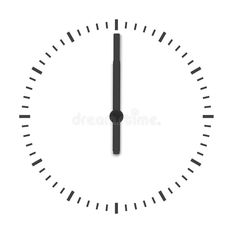 Clock without Numbers Isolated on White Background. Stock Illustration ...