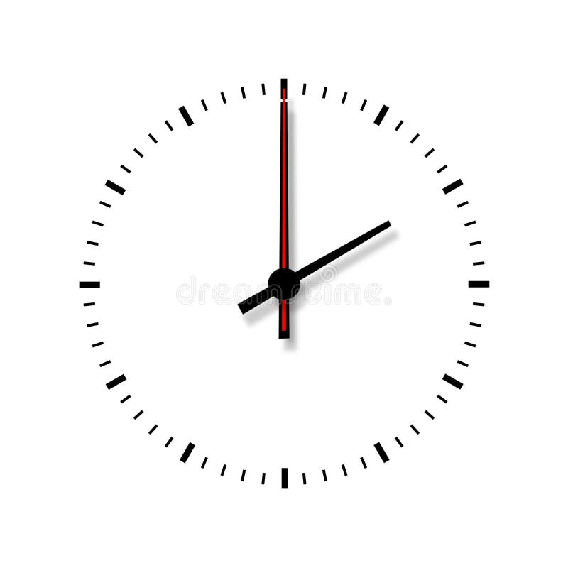 Wall Clock Isolated on White Background. Stock Illustration ...