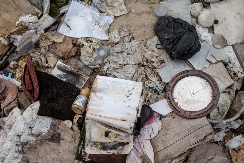 Clock without Numerals in the Garbage Stock Photo - Image of antique ...