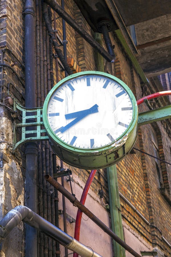 Clock in an Old Abandoned Factory Stock Image - Image of sunny, hour ...
