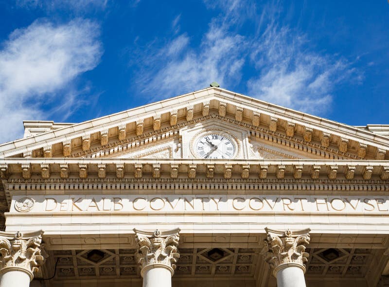 Clock on Old County Courthouse Stock Photo - Image of government ...