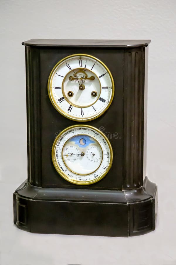The Clock is an Old Rectangular Shape with the Date, Day of the Week ...