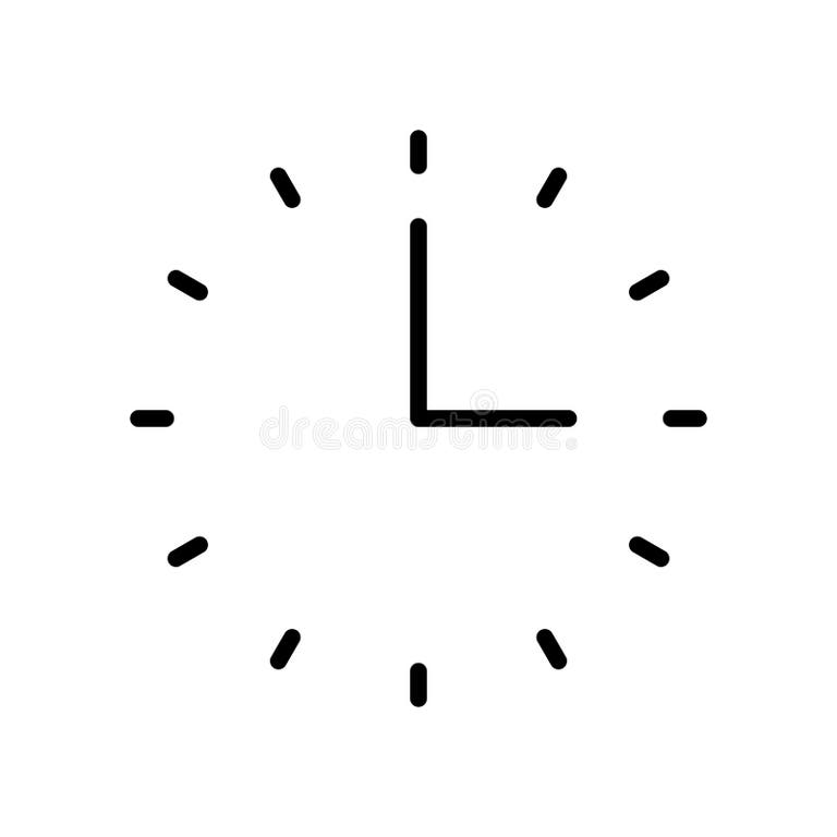 Clock outline vector icon stock vector. Illustration of second - 302434459