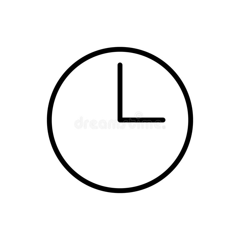 Clock outline vector icon stock illustration. Illustration of reminder ...