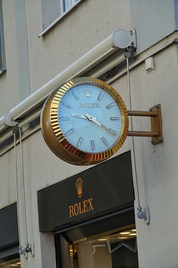Clock on the Outside of a Rolex Watch Store in Augsburg Germany ...