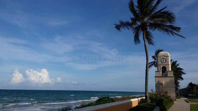 Clock at Palm Beach stock image. Image of clock, beach - 94393573