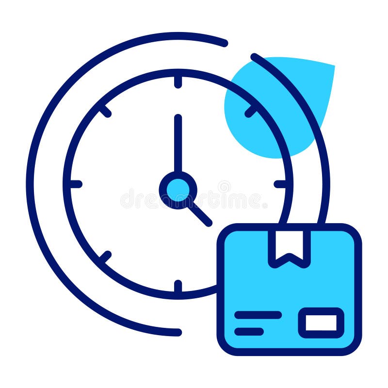 Clock with Parcel Denoting Icon of Delivery Time, Vector of Logistics ...