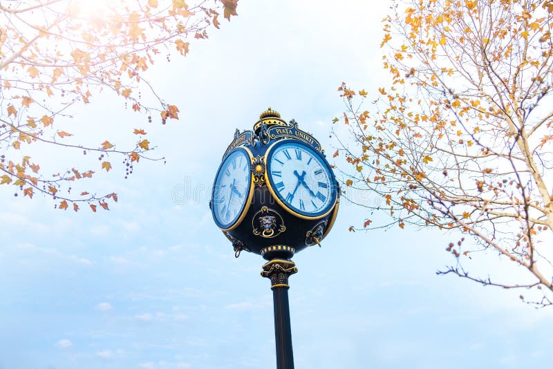 Clock in Parcul Unirii Park, Bucharest, Romania Stock Photo - Image of ...