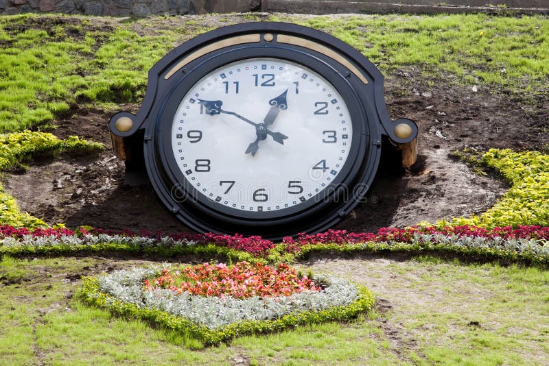 Clock in the park stock image. Image of digits, fall - 26538007