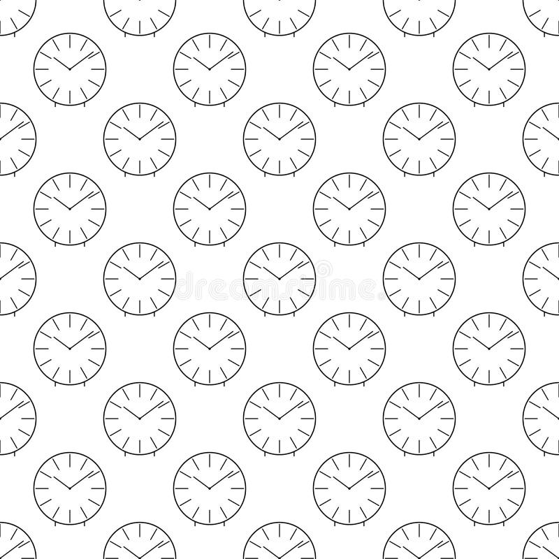 Clock pattern seamless stock illustration. Illustration of icons ...