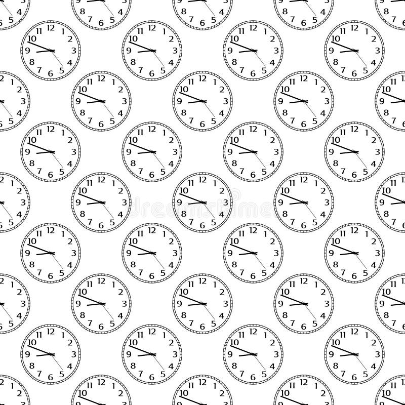 Clock pattern seamless stock illustration. Illustration of blackboard ...