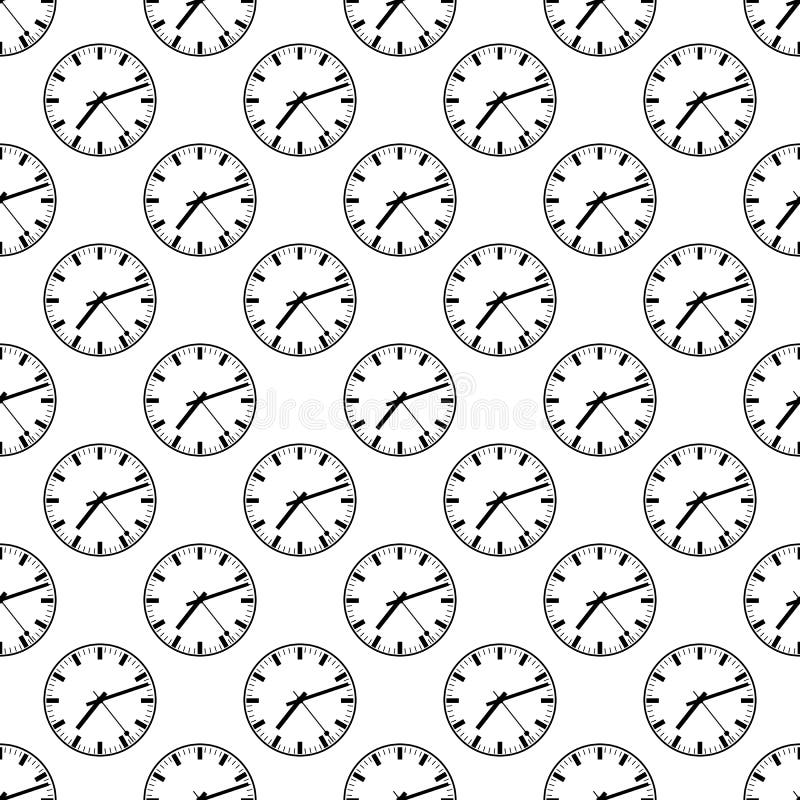 Clock pattern seamless stock vector. Illustration of hour - 78832543