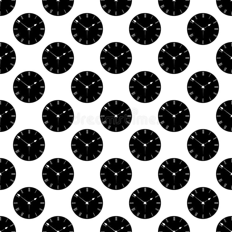Clock pattern seamless stock illustration. Illustration of departure ...