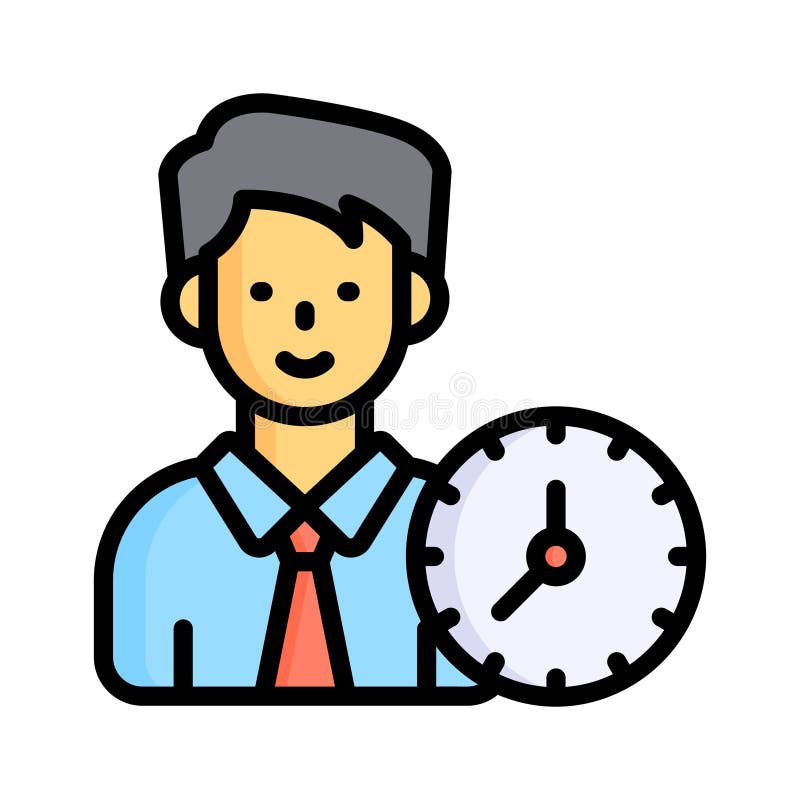 Clock with Person Concept Icon of Punctuality Stock Vector ...