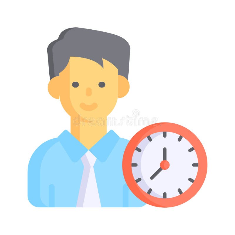 Clock with Person Concept Icon of Punctuality Stock Vector ...
