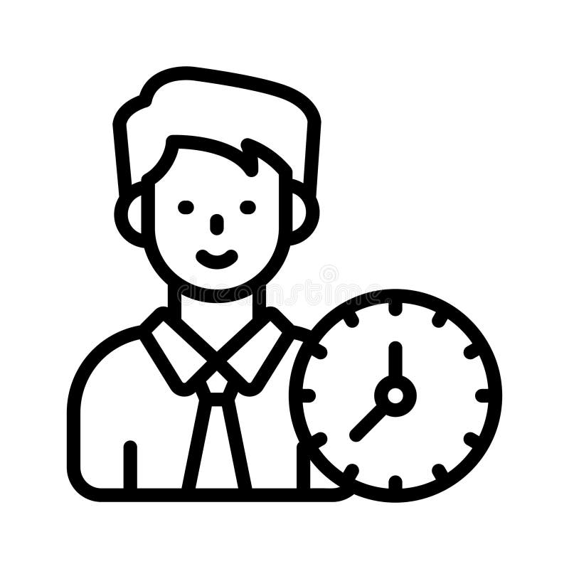 Clock with Person Concept Icon of Punctuality Stock Vector ...