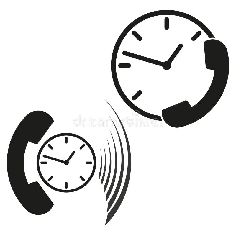 Clock and Phone Icons. Communication Concept. Time Management Symbol ...