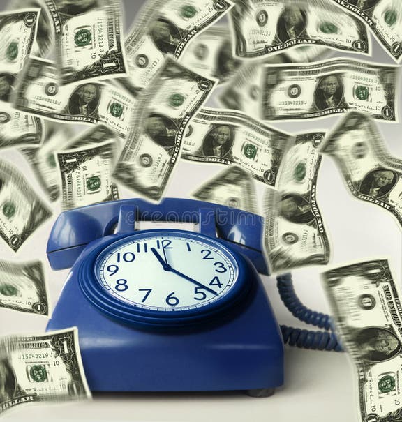 Clock on phone and money stock image. Image of creative - 7786321