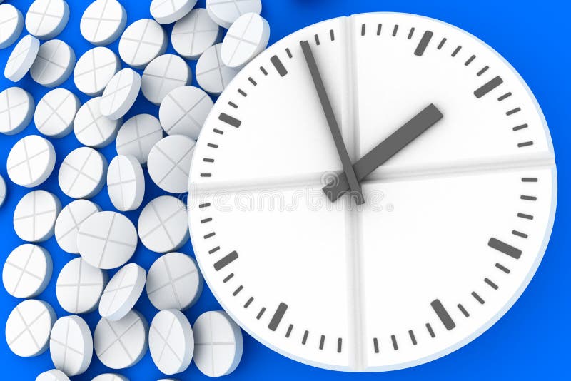 Time for medication stock illustration. Illustration of pharmaceuticals ...