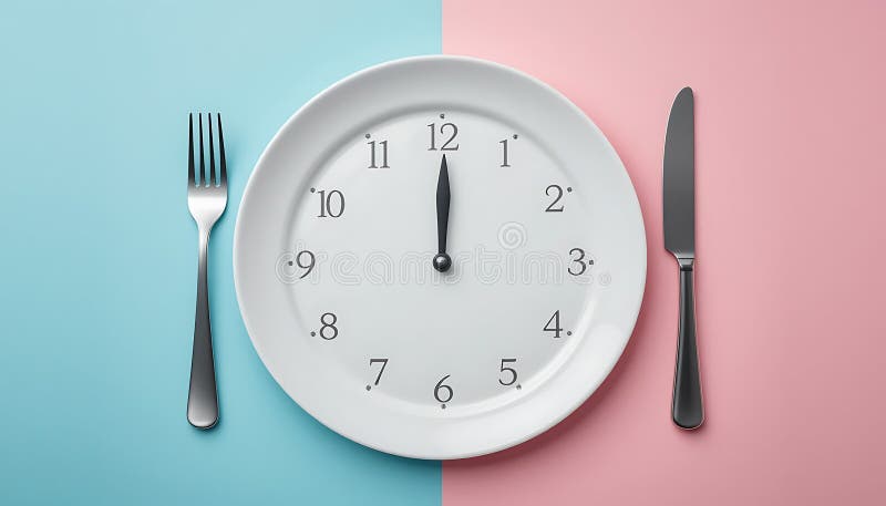 Plate Clock Intermittent Fasting Stock Illustrations – 294 Plate Clock ...
