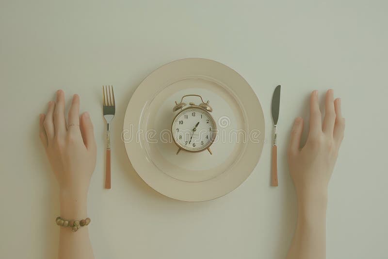 Clock on a Plate with a Simple Background To Convey the Idea of ...