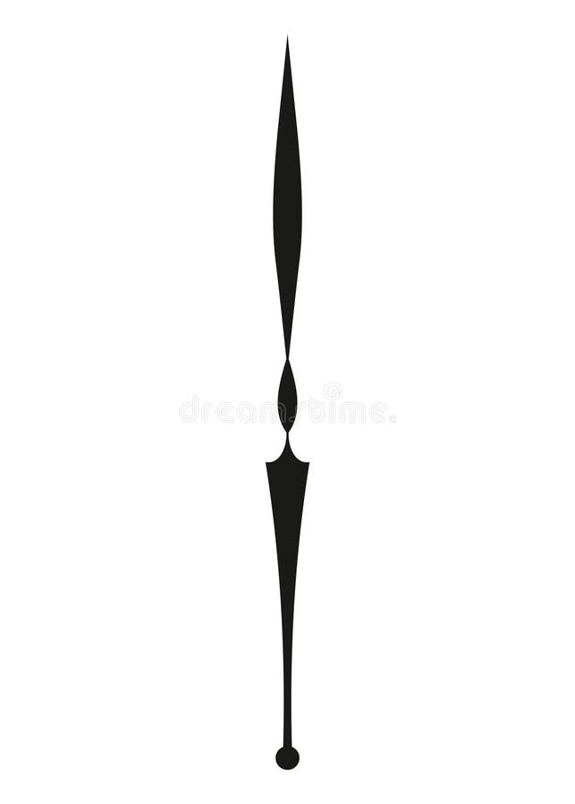 Clock Pointer Arrow. Black Silhouette Chronometer Element. Clock Arm ...