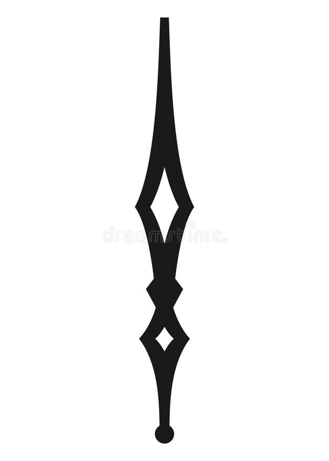 Clock Pointer Arrow. Black Silhouette Chronometer Element. Clock Arm ...