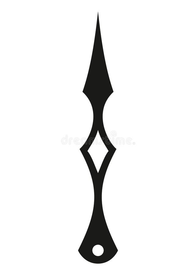 Clock Pointer Arrow. Black Silhouette Chronometer Element. Clock Arm ...