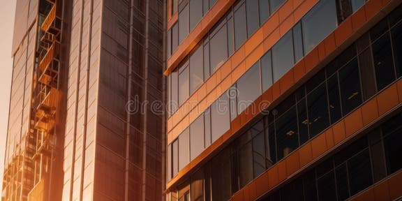 A Clock on a Pole in Front of a Tall Building. AI Generative Image. Stock Illustration ...
