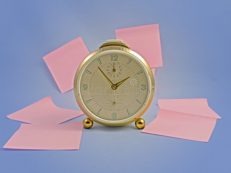 Clock and post-its stock photo. Image of paper, 60ies - 36276826