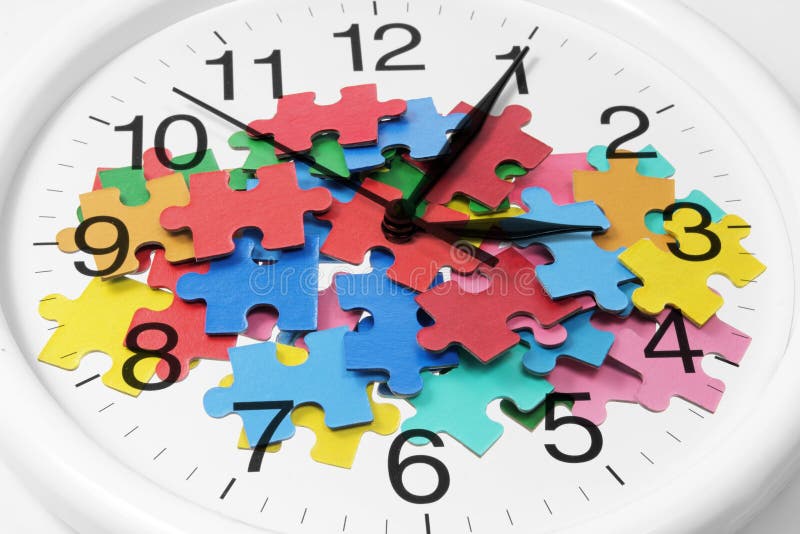 Clock puzzle stock image. Image of white, background - 17416349