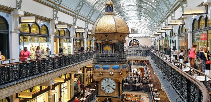 The Clock at Queen Victoria Building Mall Editorial Photo - Image of ...