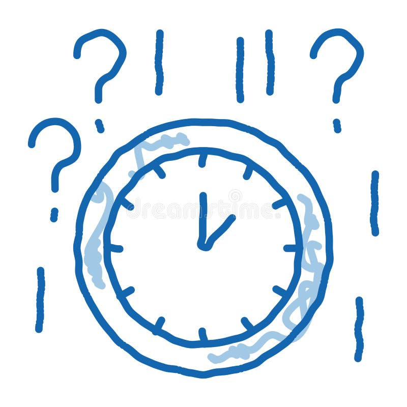 Clock and Question Mark Icon Outline Illustration Stock Vector ...
