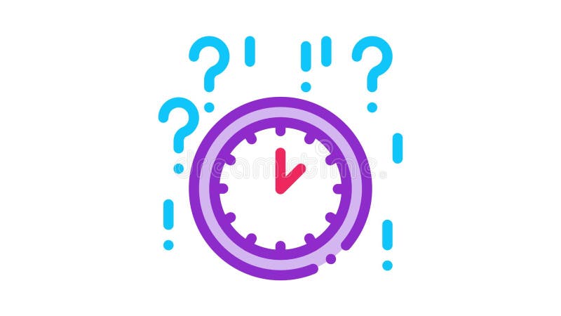 Clock and Question Mark Icon Animation Stock Video - Video of turn ...