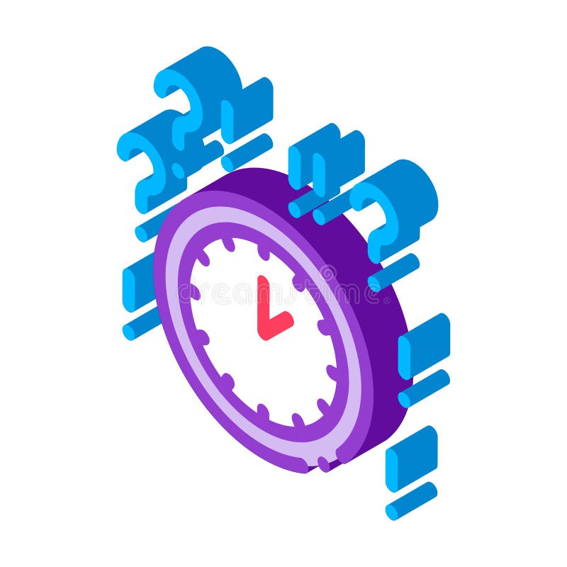 Clock and Question Mark Isometric Icon Vector Illustration Stock Vector ...