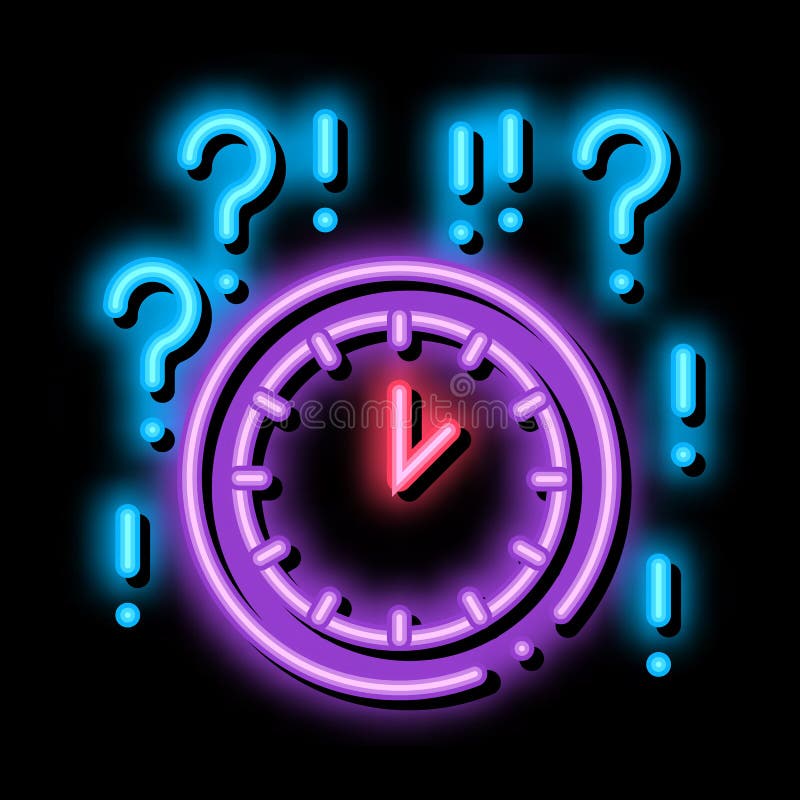 Clock and Question Mark Icon Outline Illustration Stock Vector ...