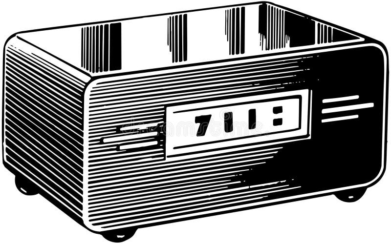 Clock Radio stock vector. Illustration of americana, livingroom - 42098496