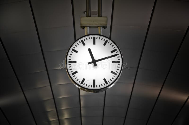 Clock in railway station stock photo. Image of board - 22663486
