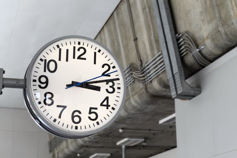 Clock in railway station stock photo. Image of railway - 250904026