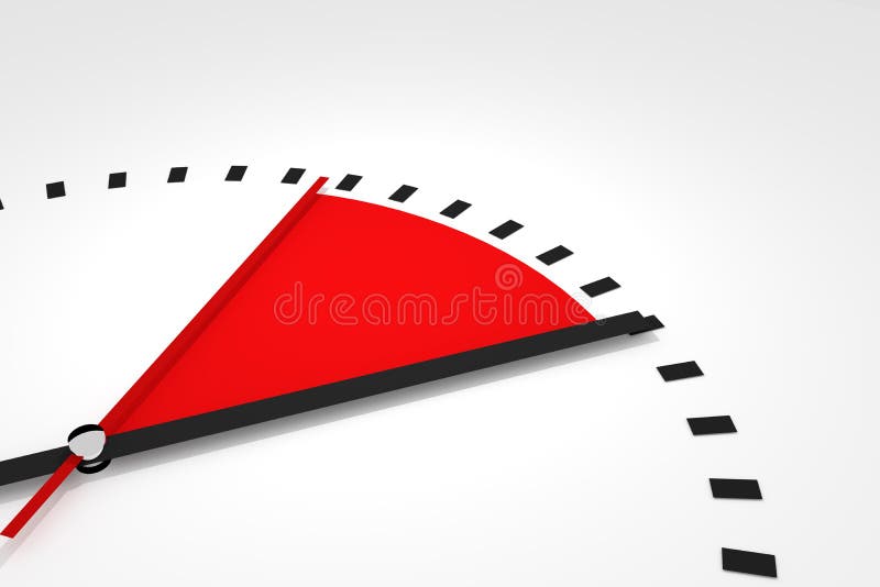 Clock with Red Seconds Hand Area Time Remaining Illustration Stock ...