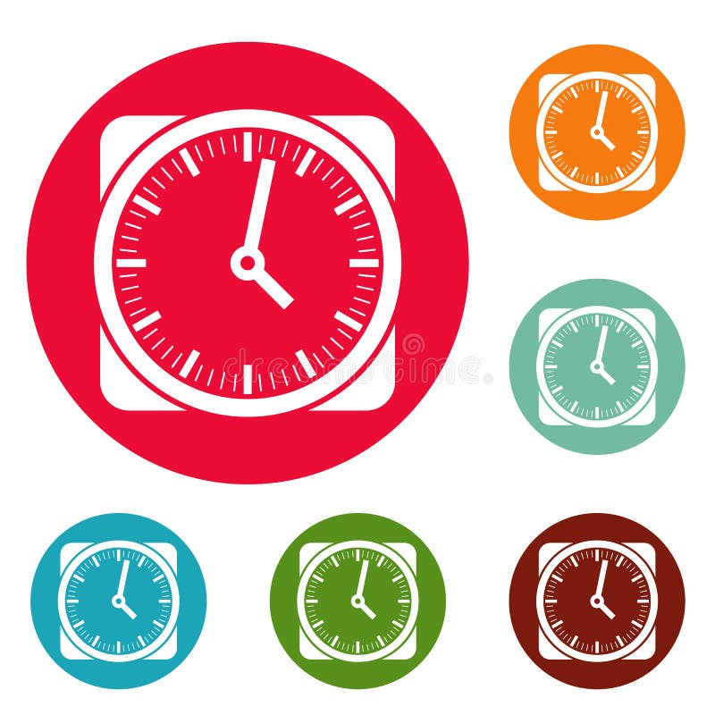 Clock Retro Icons Circle Set Vector Stock Vector - Illustration of ...