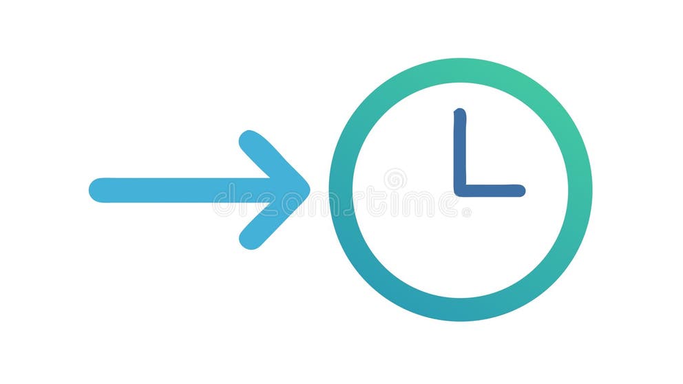 Clock with Right Arrow Icon Vector Illustration, Vector Design ...