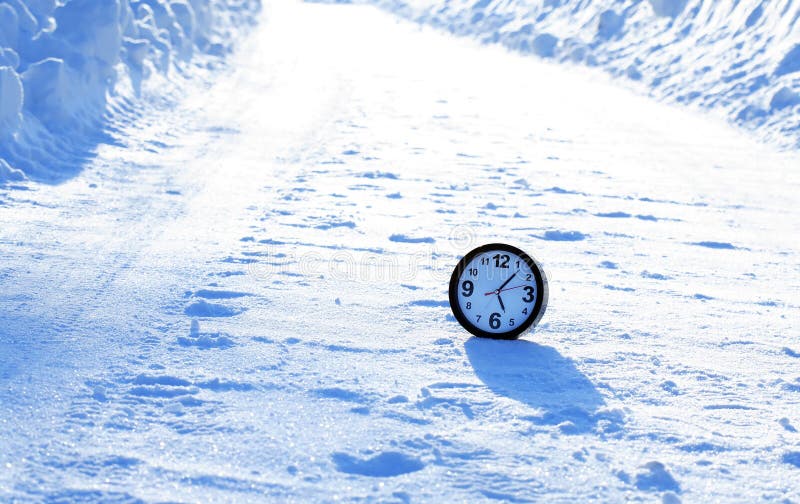 Clock on a Road stock image. Image of arrow, problem - 307024133