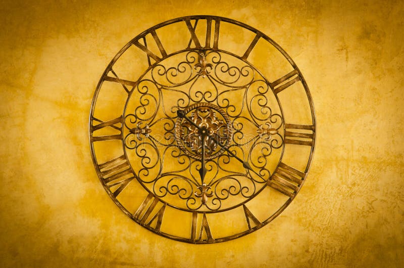 Clock with roman numbers stock image. Image of arrow - 39487653