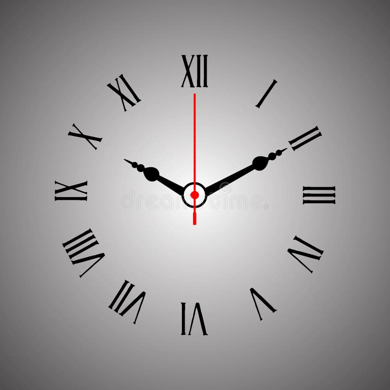 Clock with roman numerals stock vector. Illustration of roman - 136082232