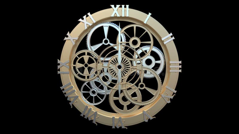 Clock Rotating in Perfect 12 Hour Smooth Loop Stock Footage - Video of ...