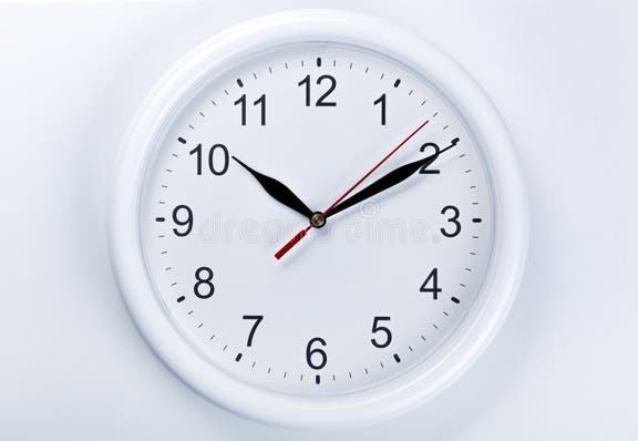 Big Round Clock Face on a White Table Closeup Stock Image - Image of ...