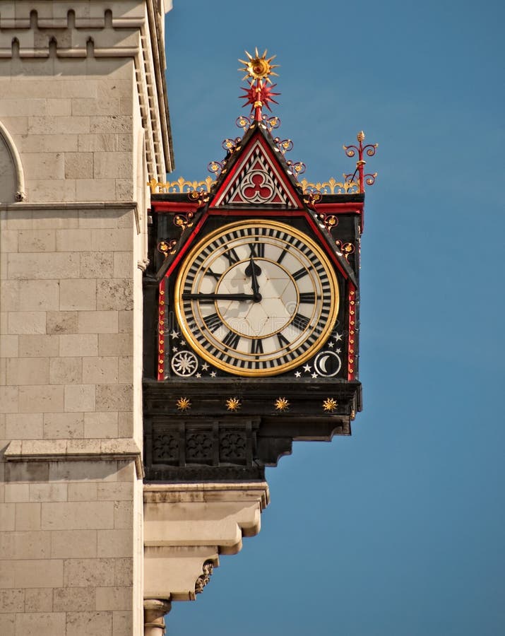 Clock at Royal Court of Justice Stock Image - Image of england, blue ...